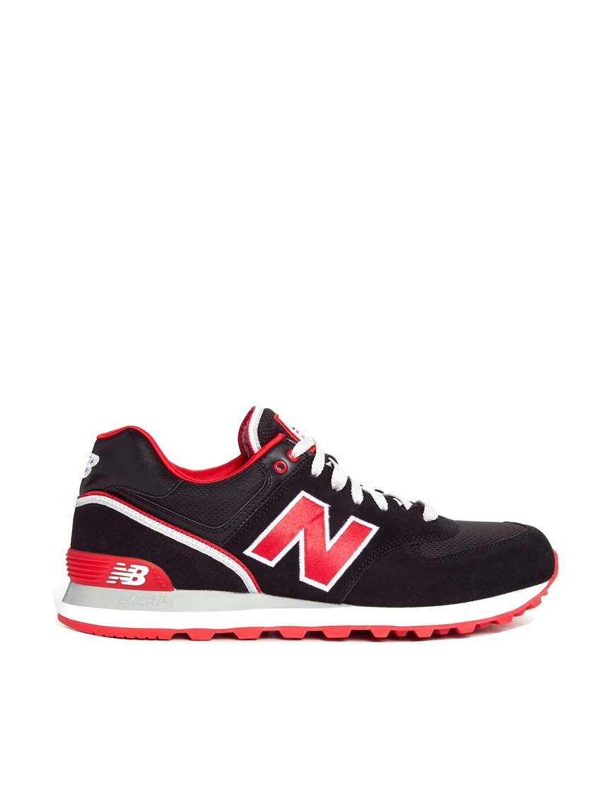 New Balance Stadium Jacket 574 Womens Trainers Black Red