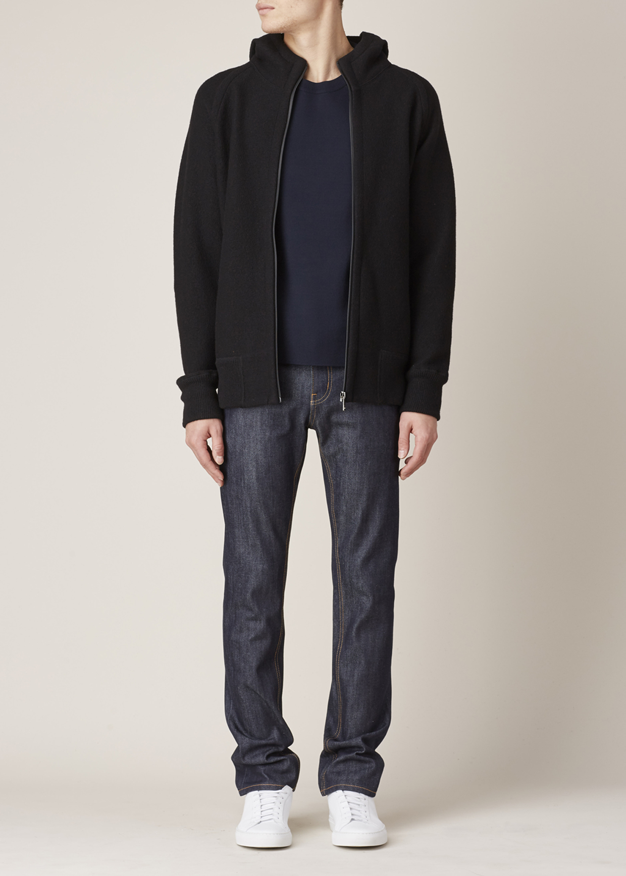Lyst - Jil Sander Black Felted Hoodie in Black for Men
