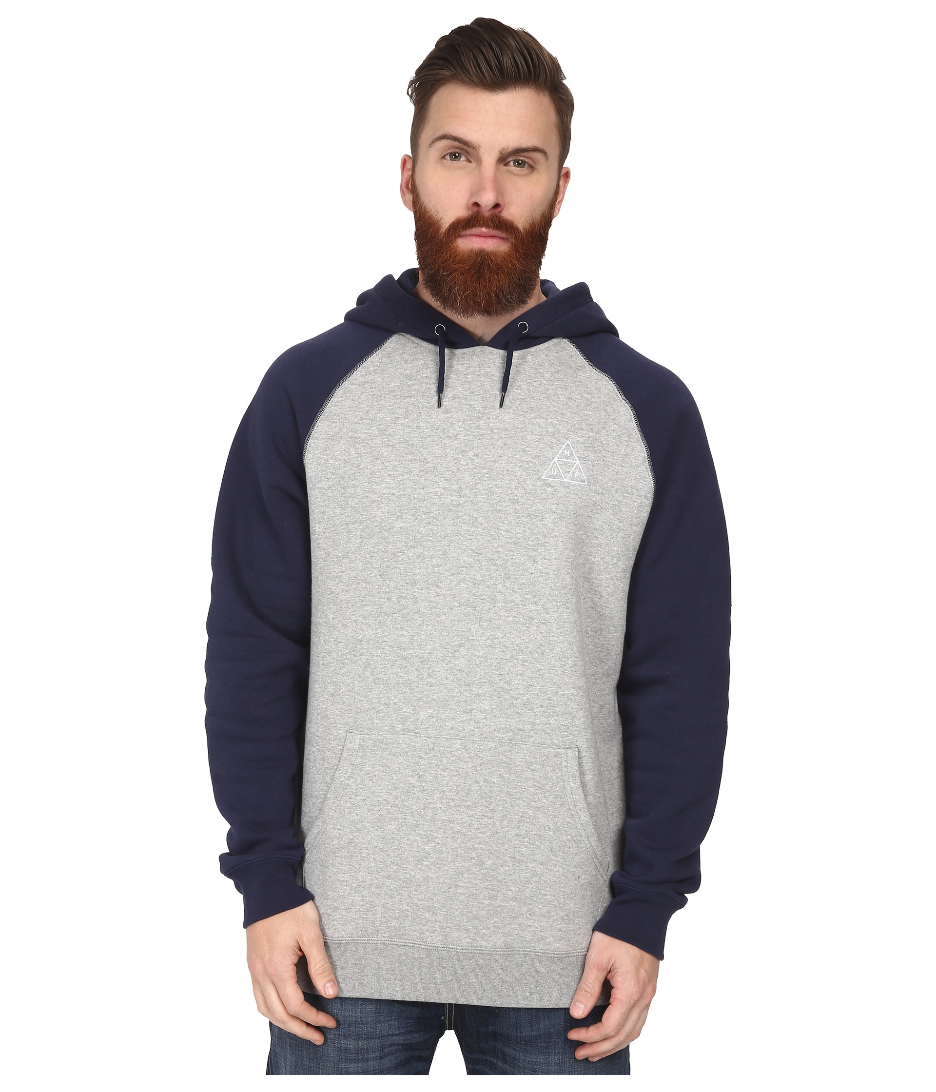 Huf Triple Triangle Raglan Pullover Hoodie in Blue for Men - Lyst