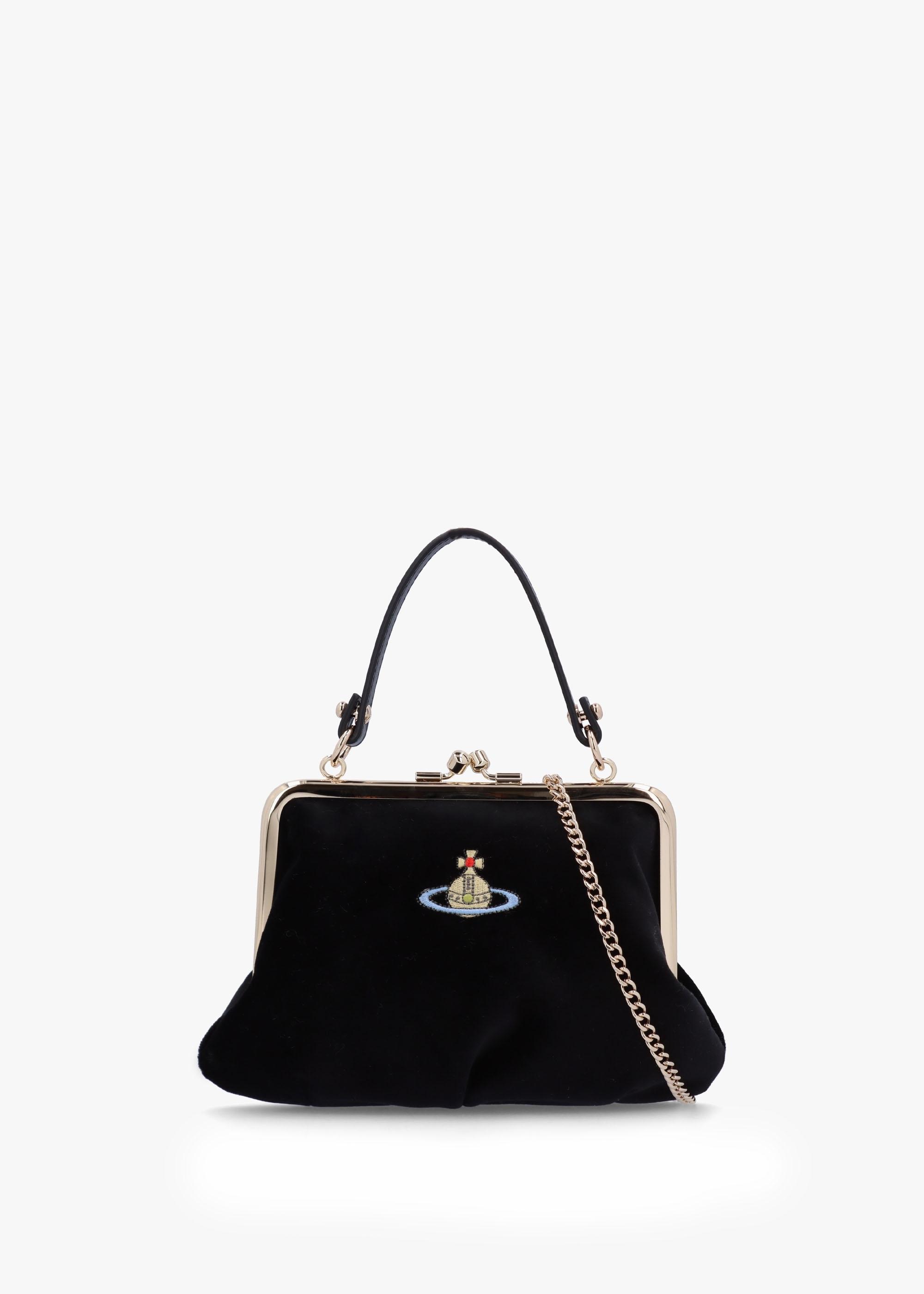 Vivienne Westwood Granny Frame Cotton Purse On A Chain , Fabric in ...