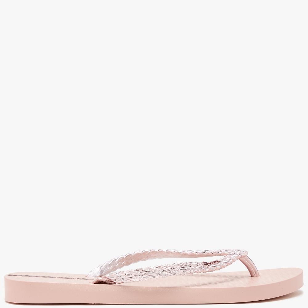 Ipanema Exuberance Chrome Rose Gold Flip Flops in Pink | Lyst