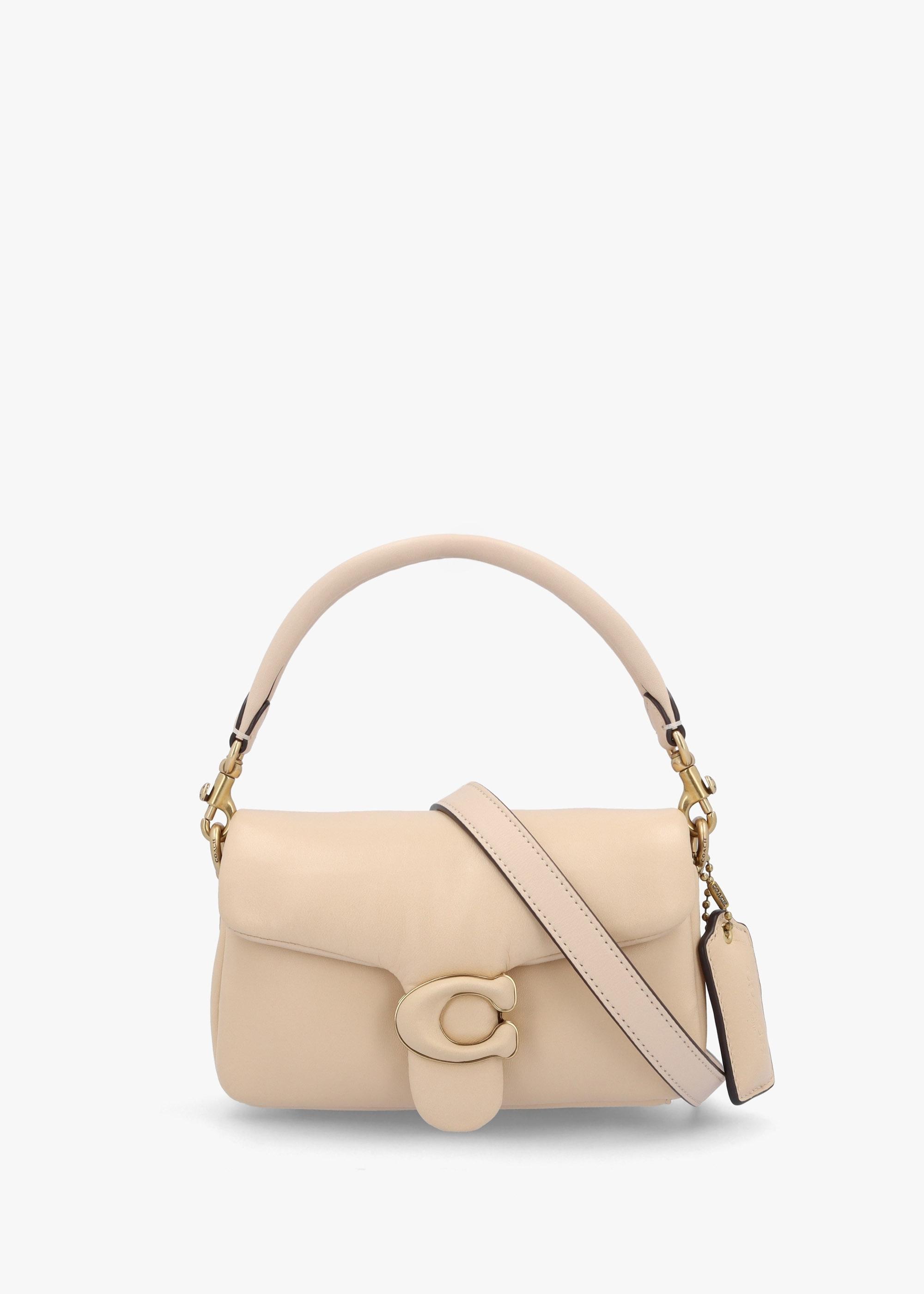 COACH Pillow Tabby 18 Ivory Leather Shoulder Bag in Natural | Lyst