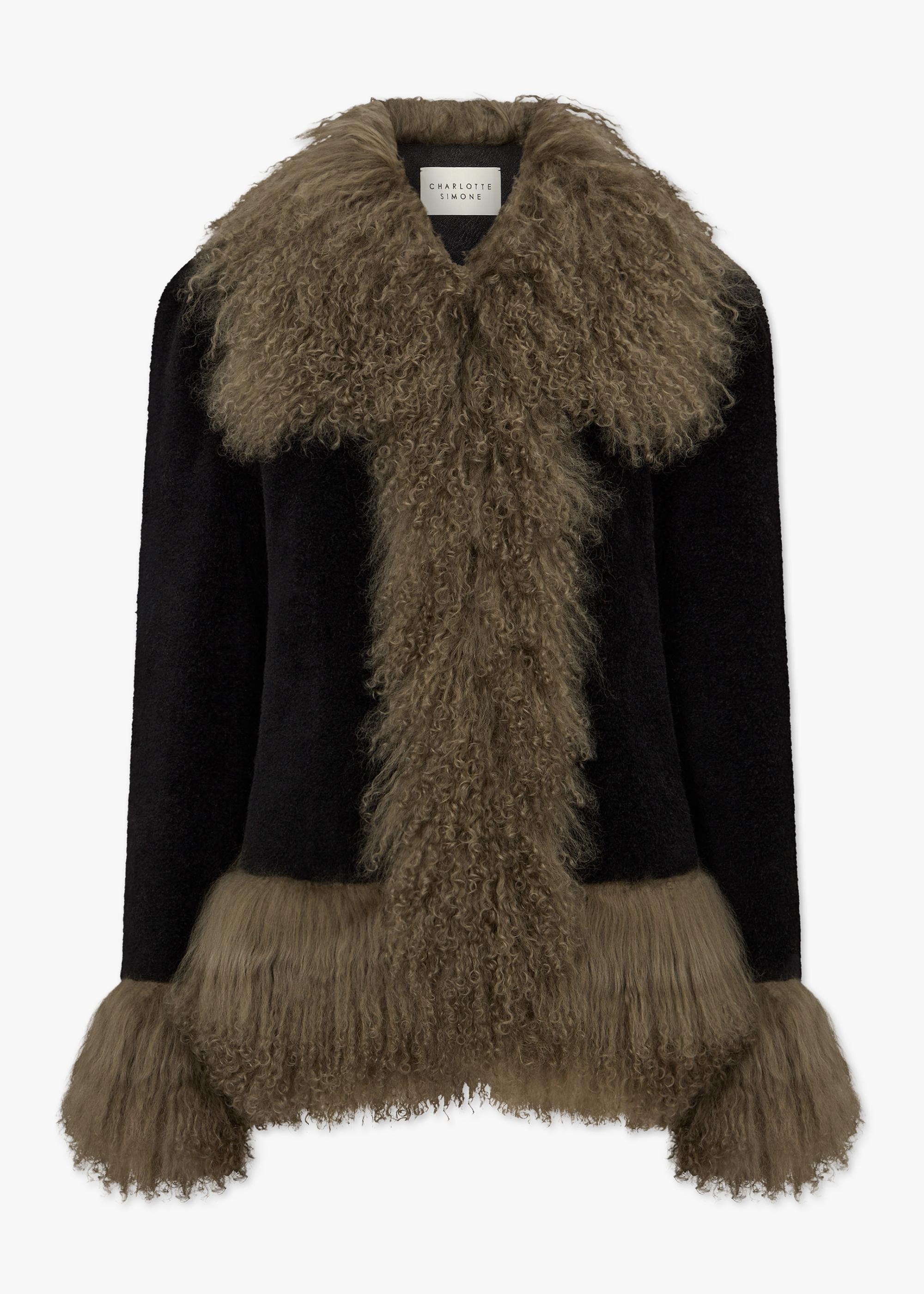 Charlotte Simone Olive 70's Black Wool Blend Jacket | Lyst