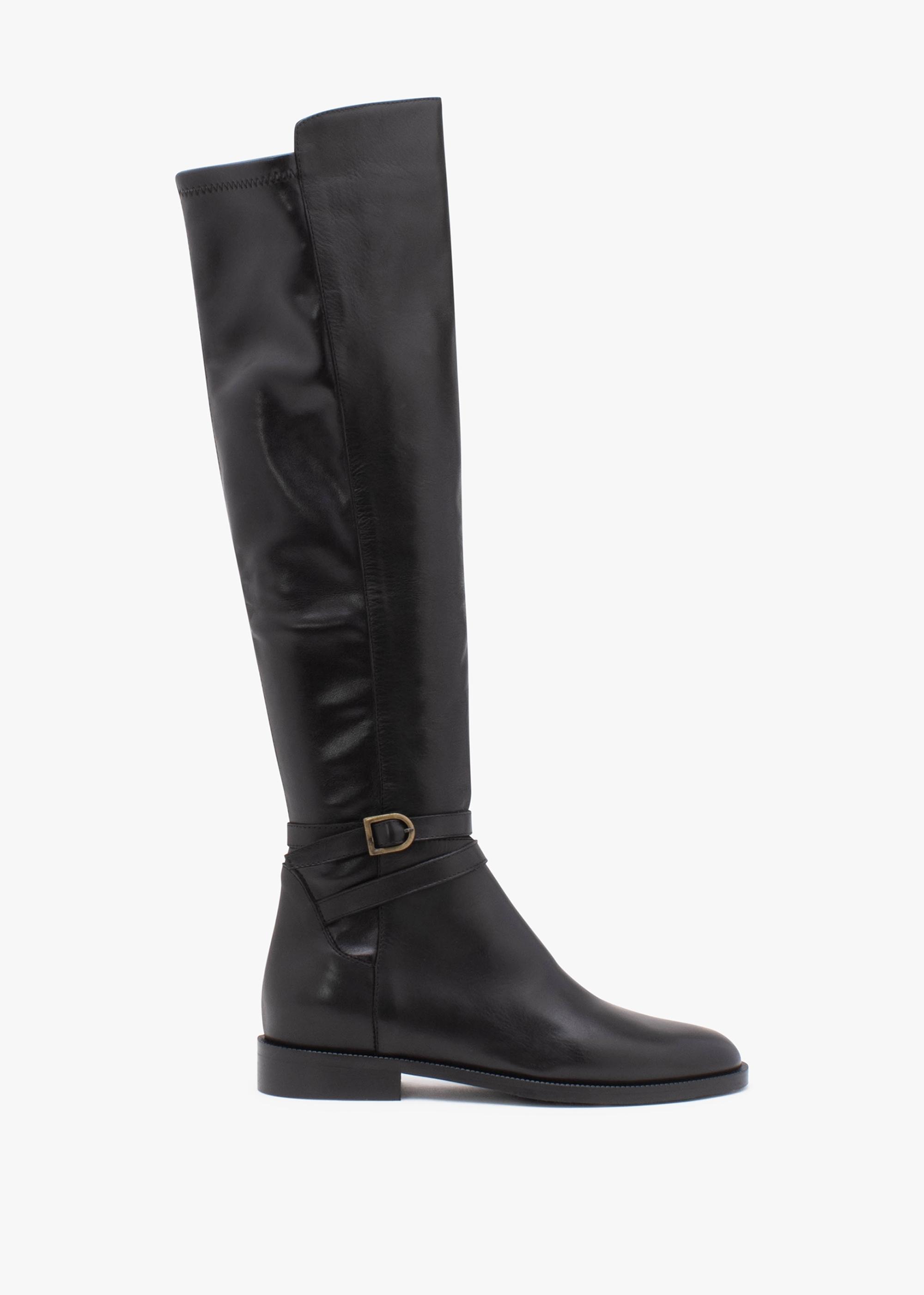 Daniel Laren Black Leather Knee Boots | Lyst