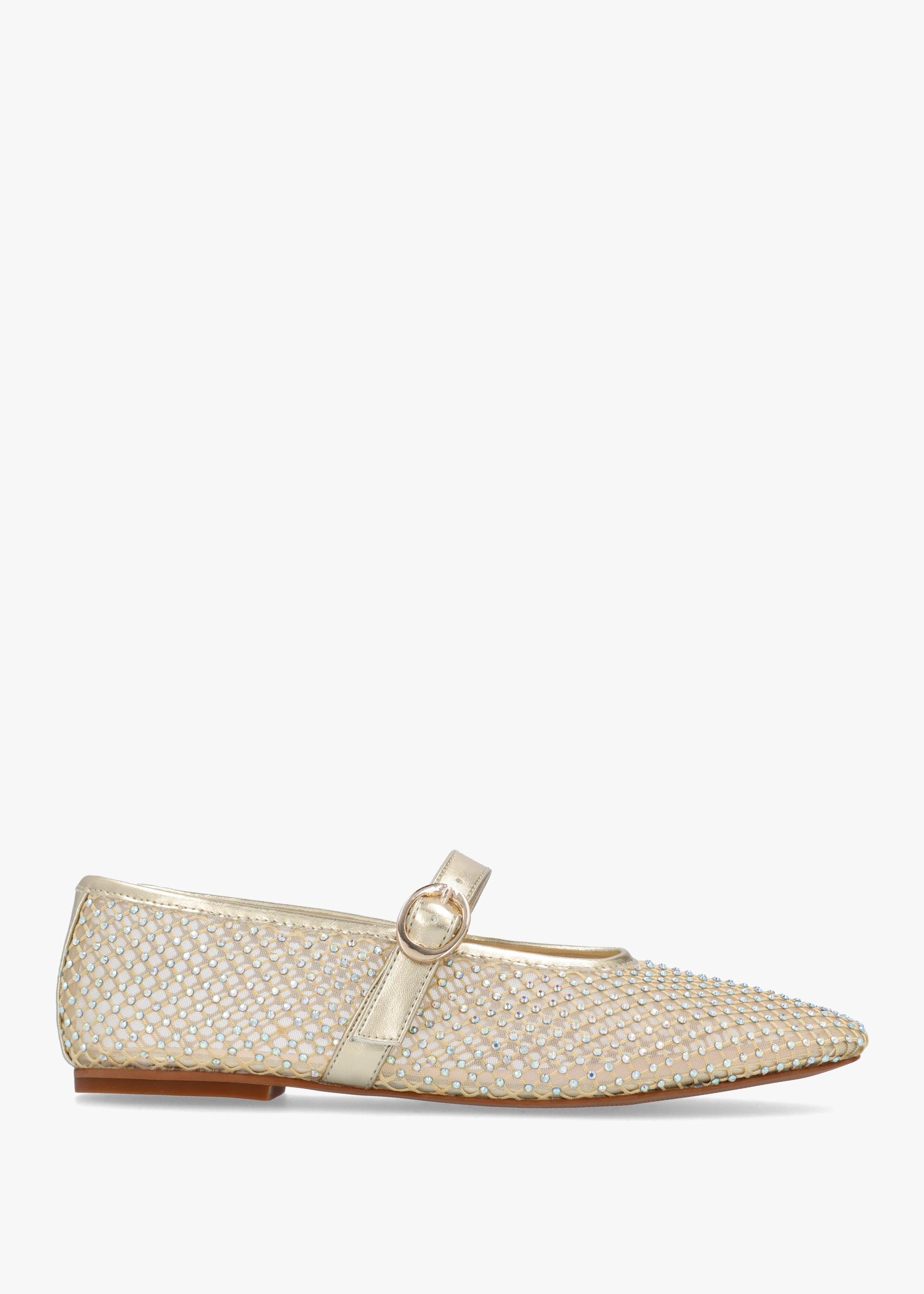 Daniel Imesh Gold Crystal Mesh Mary Jane Pumps in White | Lyst
