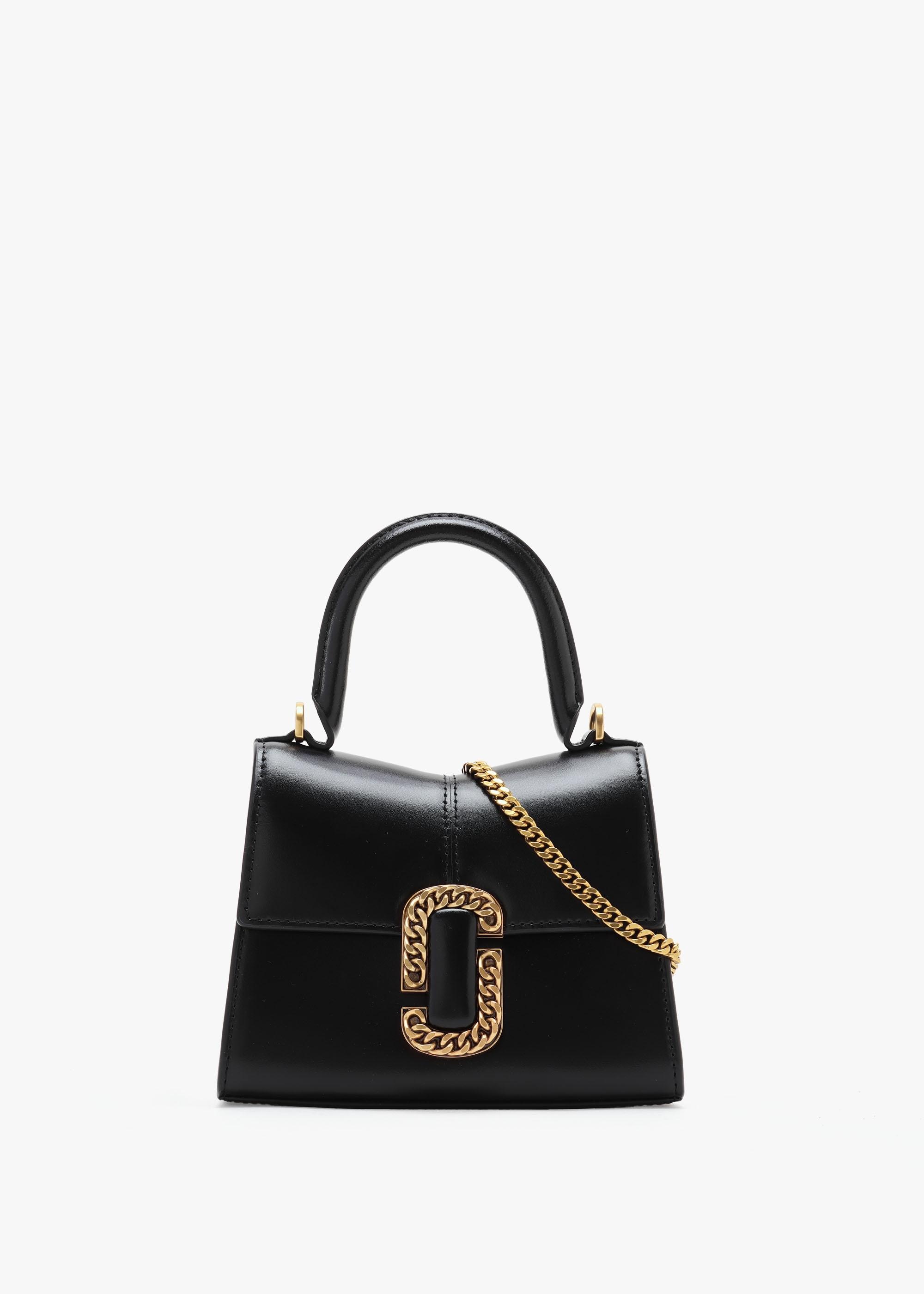 Marc Jacobs The St. Marc Mini Top Handle Black Leather Bag | Lyst