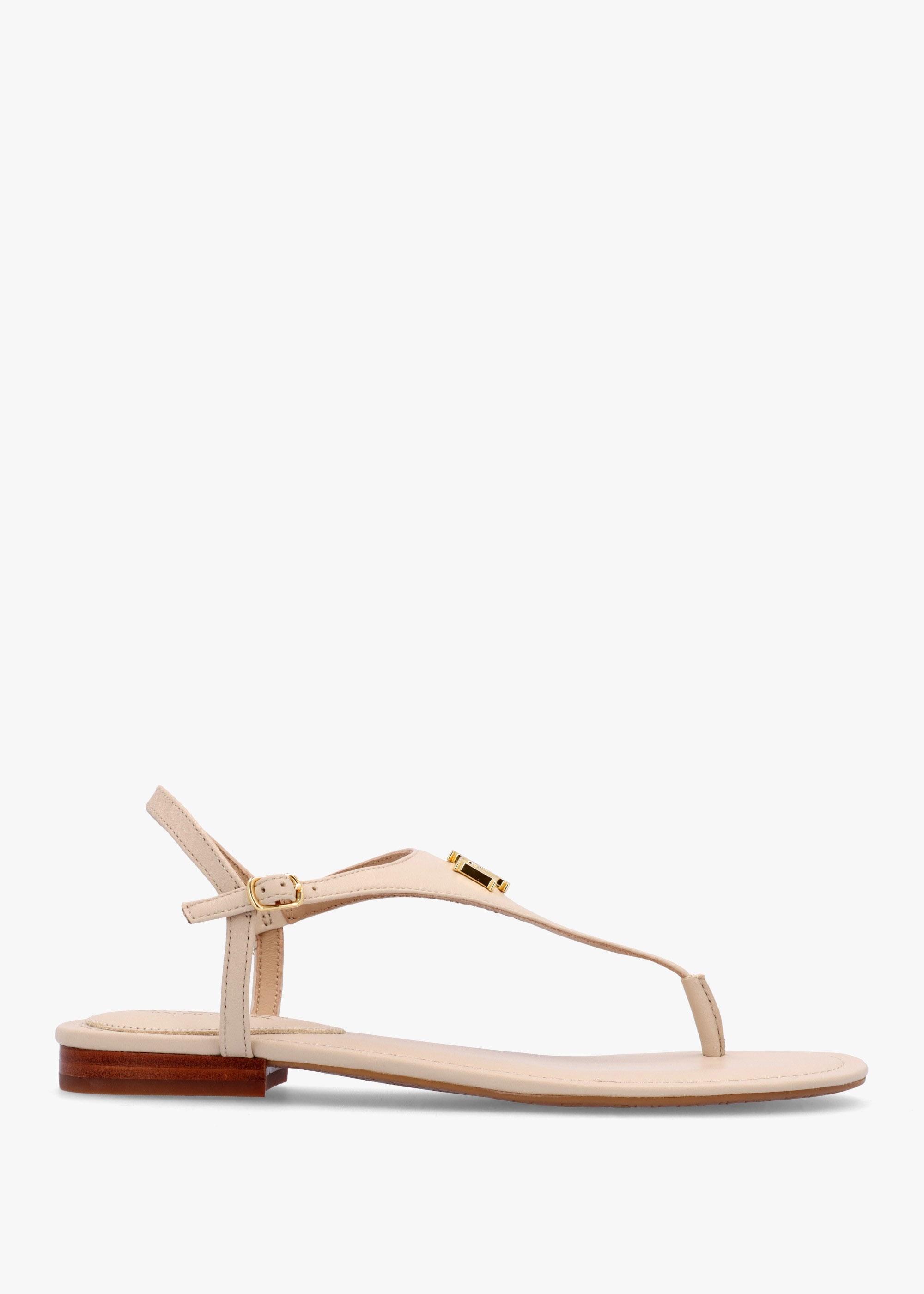 Lauren by Ralph Lauren Ellington Ii Explorer Sand Leather Toe Post Sandals in White | Lyst