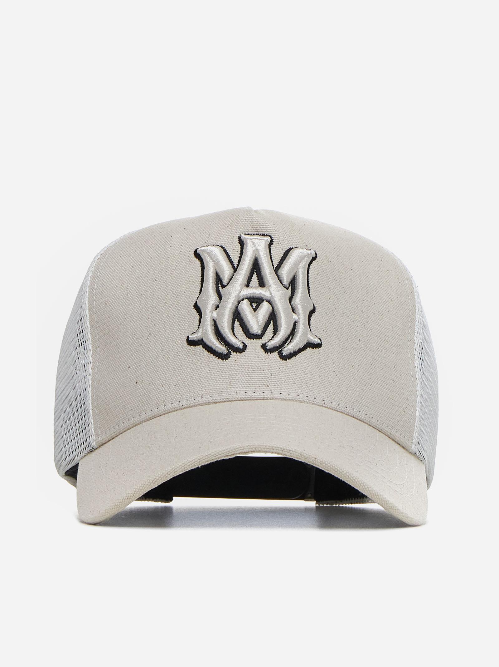 Amiri Ma Cotton And Mesh Trucker Hat in Gray for Men | Lyst