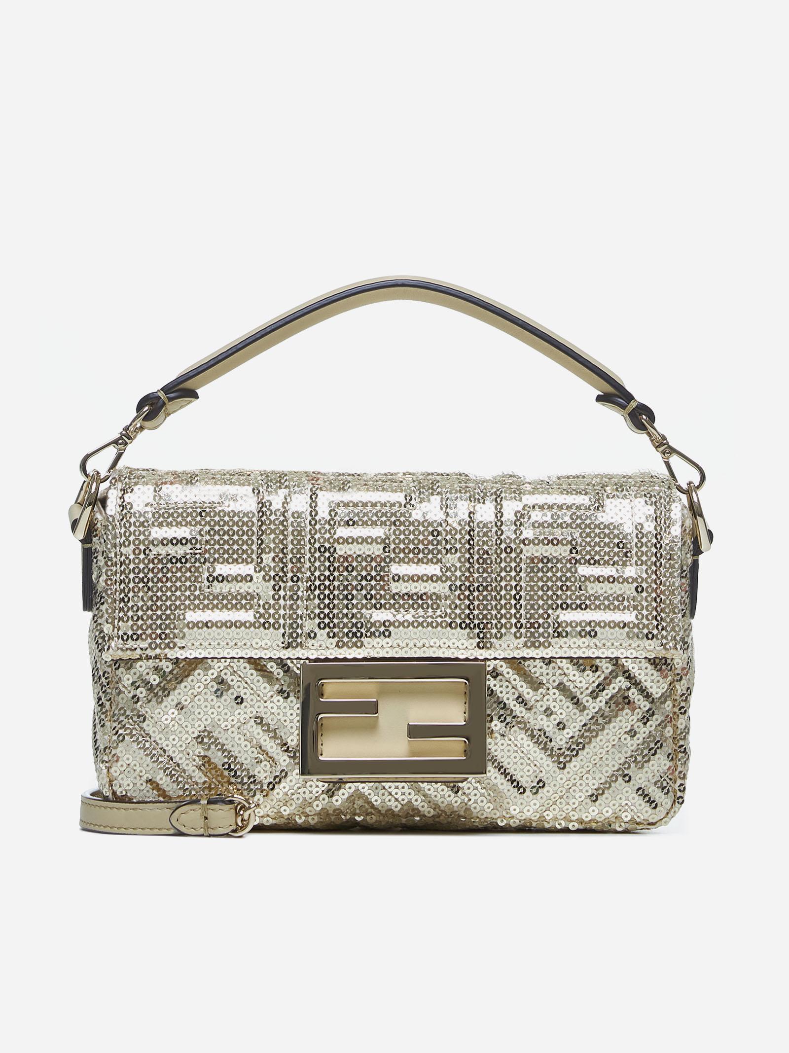 Fendi Baguette Mini Ff Sequin Bag | Lyst