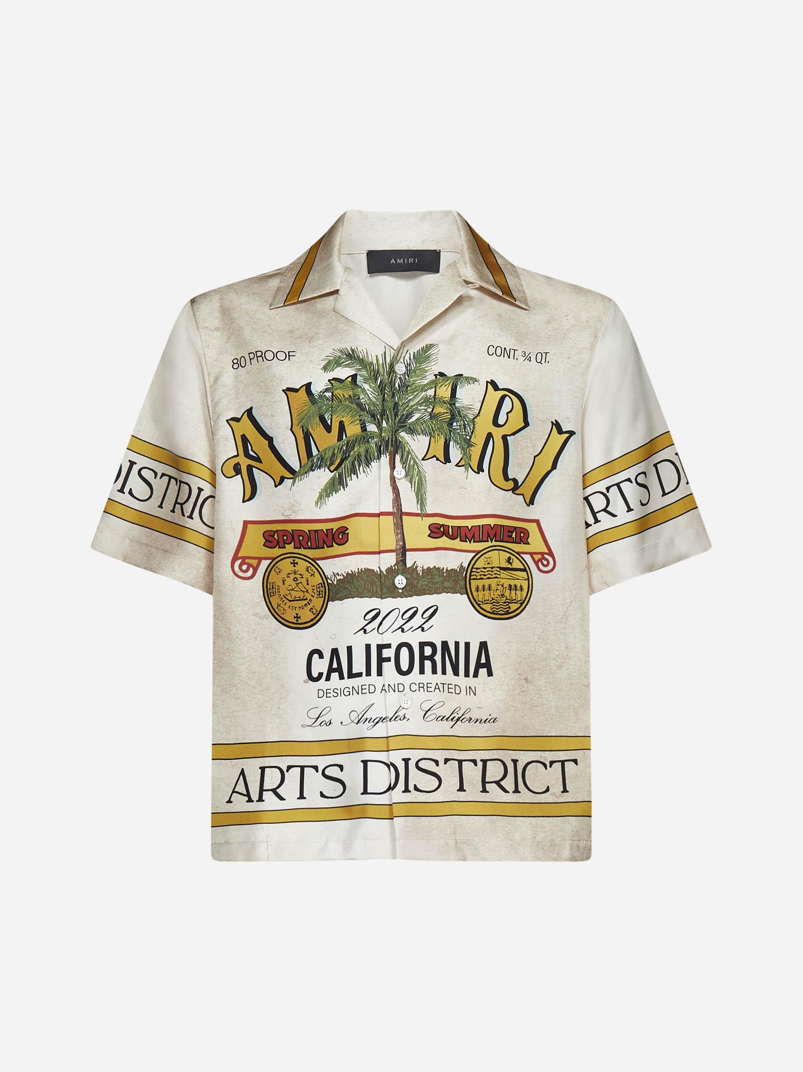 Amiri Rum Label Print Silk Shirt | Lyst UK