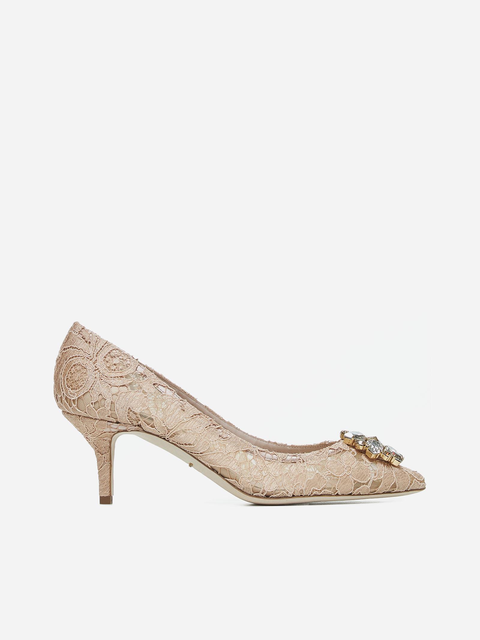 Dolce & Gabbana Pink Lace Rainbow Pumps in Natural | Lyst