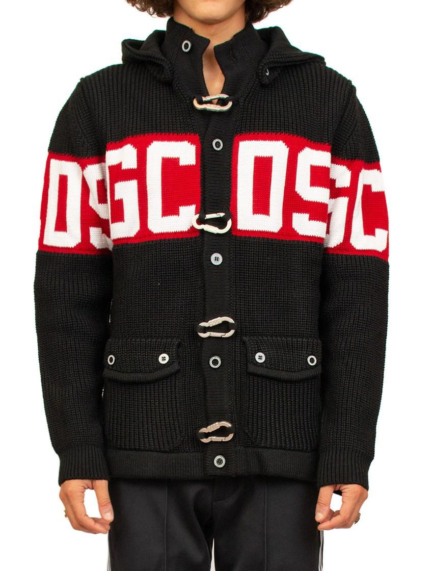 Gcds Wool Hooded Buttoned Jacket in Black for Men - Lyst