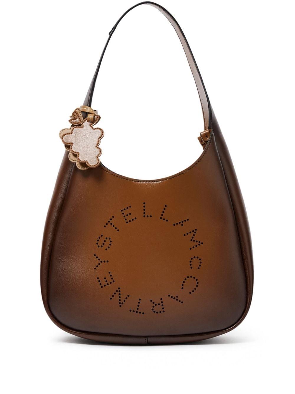 Stella McCartney Soft Hobo Tote With Small Logo in Brown | Lyst