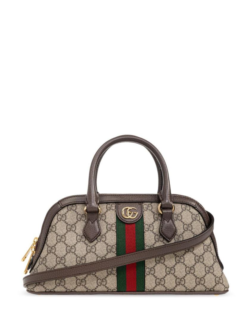 Gucci Ophidia Small Satchel Bag in Brown | Lyst