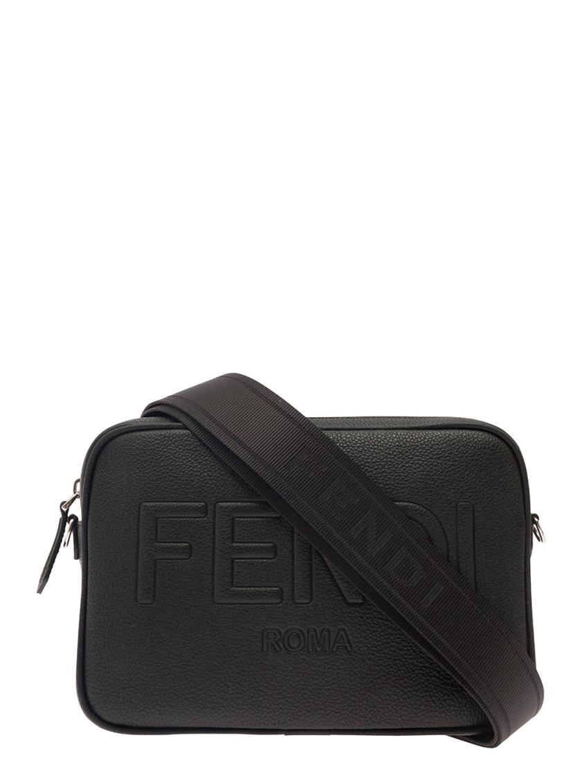 Fendi Embossed-Logo Crossbody Bag in Black for Men | Lyst