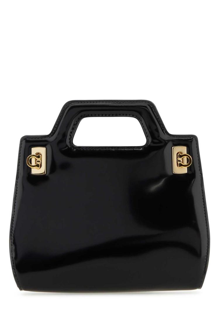 Ferragamo Wanda Mini Leather Satchel in Black | Lyst