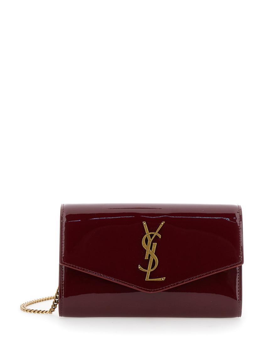Saint Laurent Cassandre-Logo Envelope Clutch in Purple | Lyst