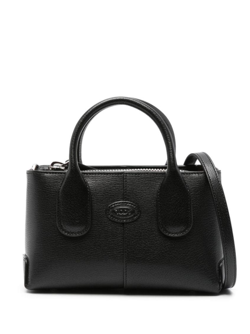 Tod's Di Leather Mini Satchel Bag in Black | Lyst