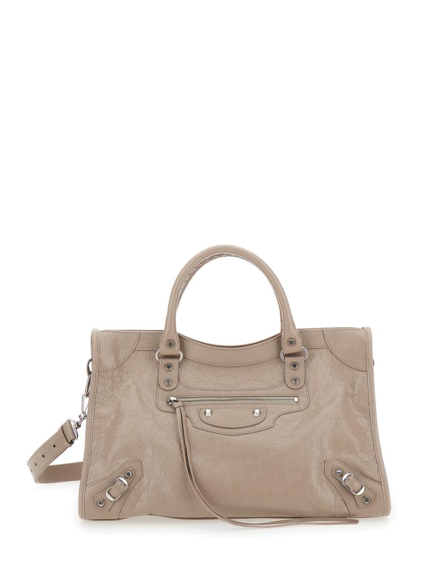 Balenciaga Le City Medium Satchel Bag in Natural | Lyst