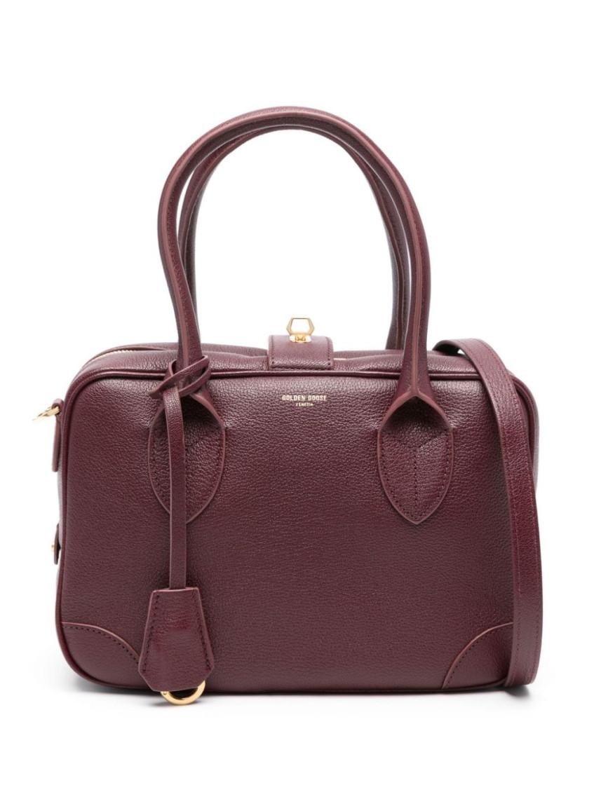Golden Goose Calf Leather Satchel Bag in Purple | Lyst