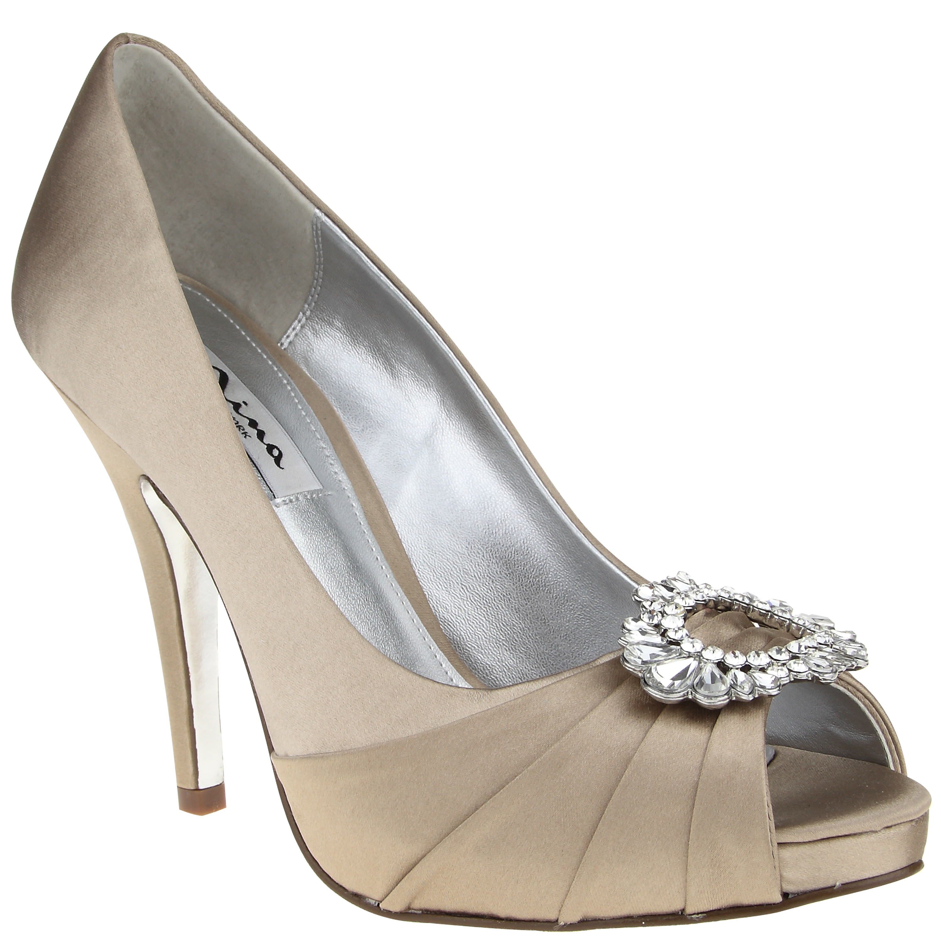 Nina Shoes Nina Elvira In Gold Champagne Crystal Satin Lyst