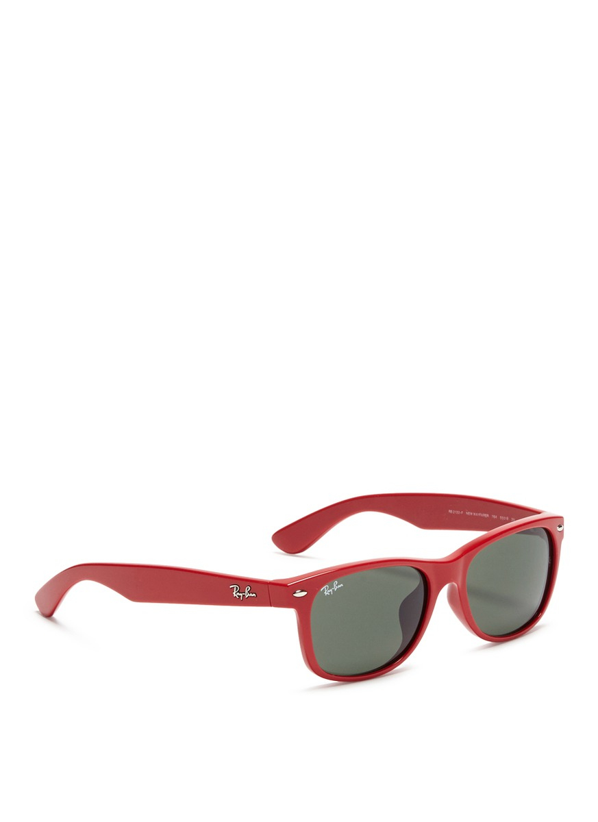 Ray Ban New Wayfarer Acetate Sunglasses In Red Lyst