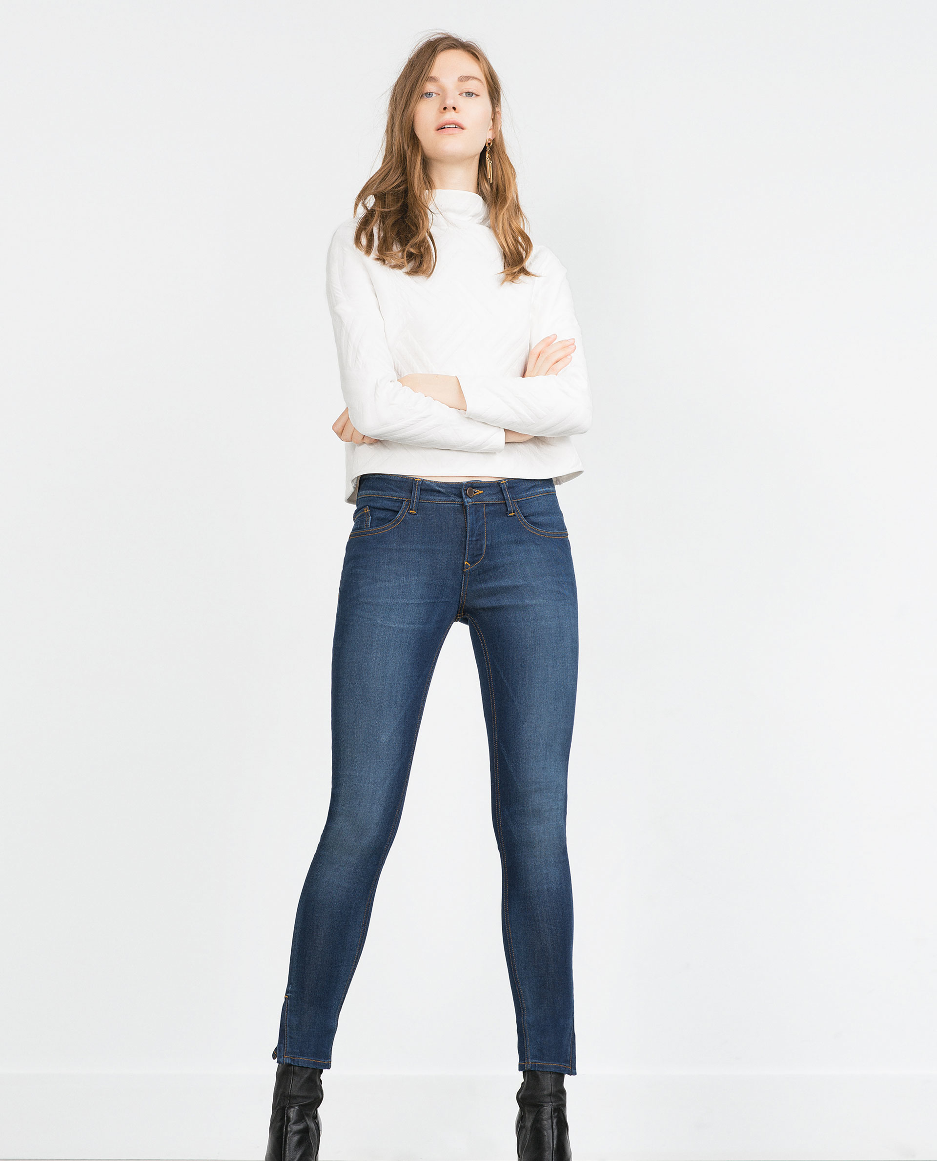 Zara Skinny Jeans In Blue Mid blue Lyst Zara Skinny Jeans In Blue Mid blue Lyst