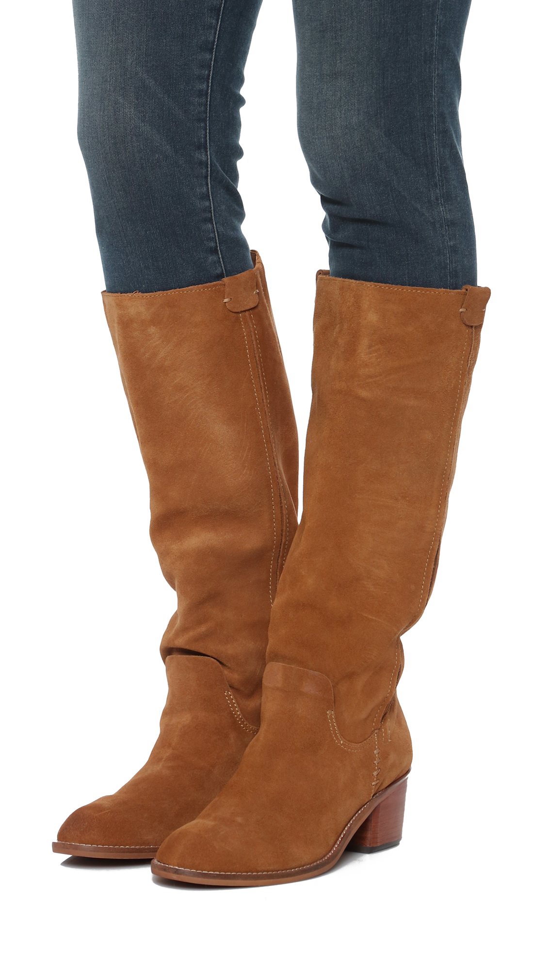 Dolce Vita Garnett Suede Boots Saddle In Brown Lyst