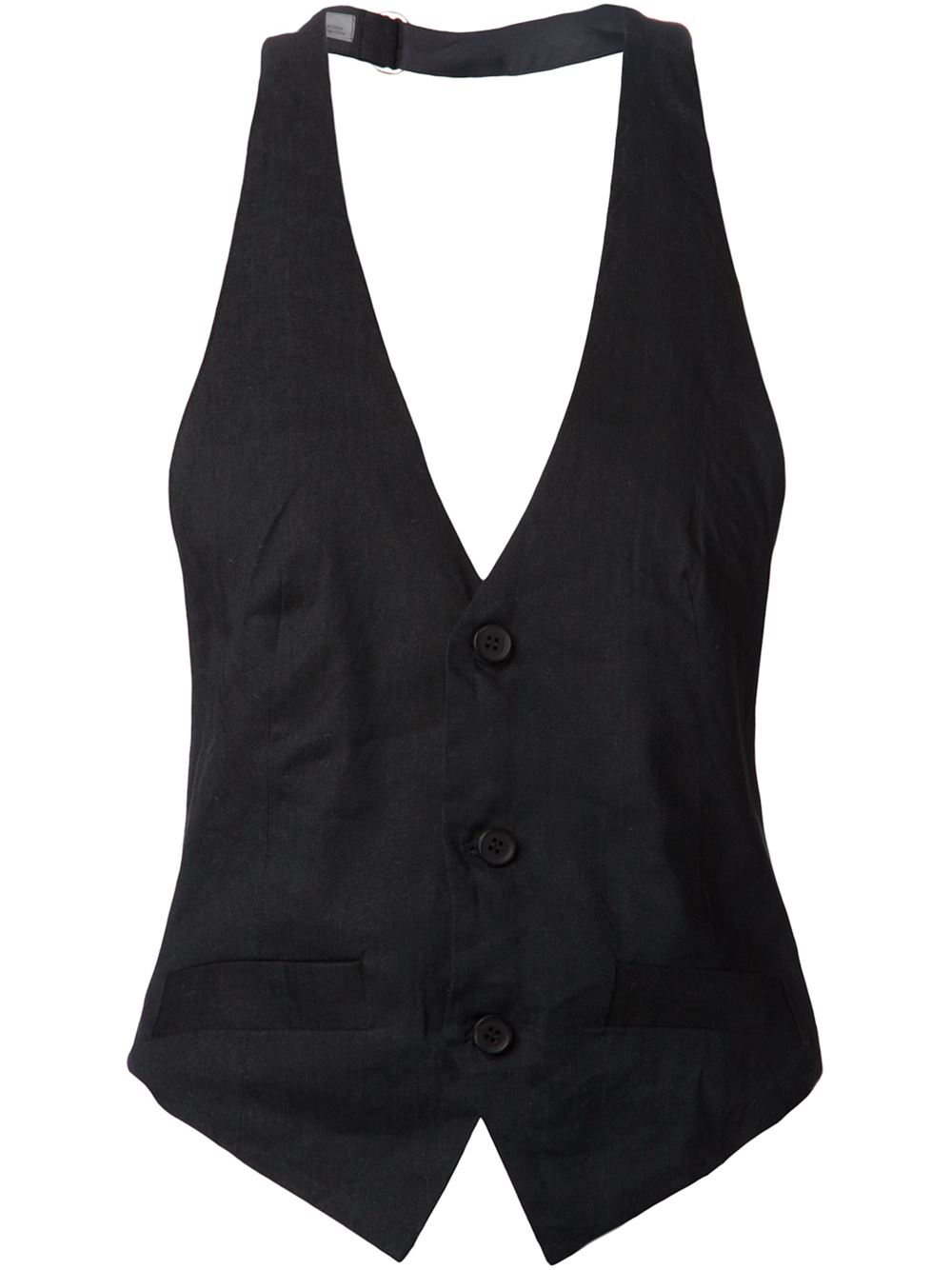 Current/Elliott Open Back Suit Vest in Black | Lyst
