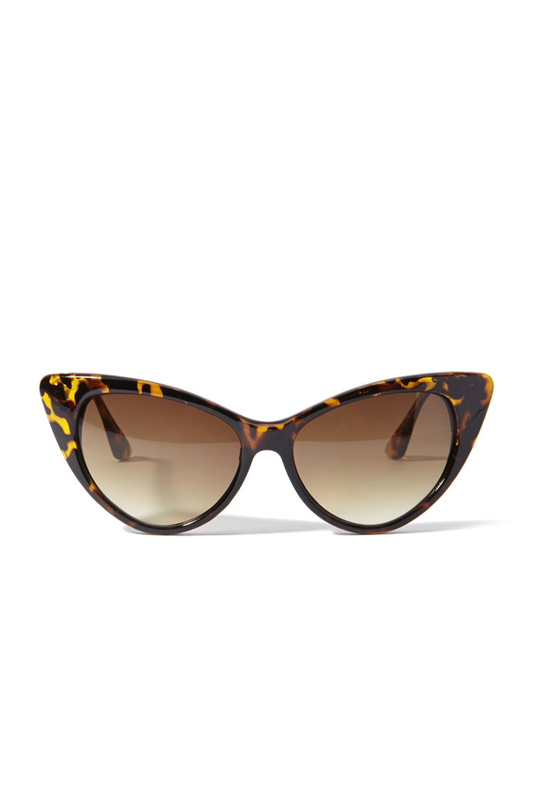 Lyst Forever 21 Classic Cat Eye Sunglasses In Brown