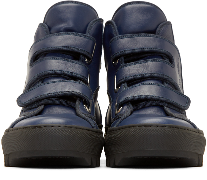 Raf Simons Navy Velcro High_top Sneakers in Blue for Men - Lyst