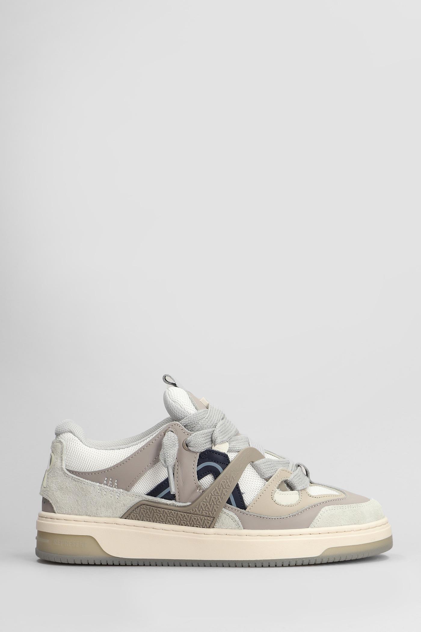 Represent Bully Sneakers In Grey Suede And Leather in White for Men | Lyst