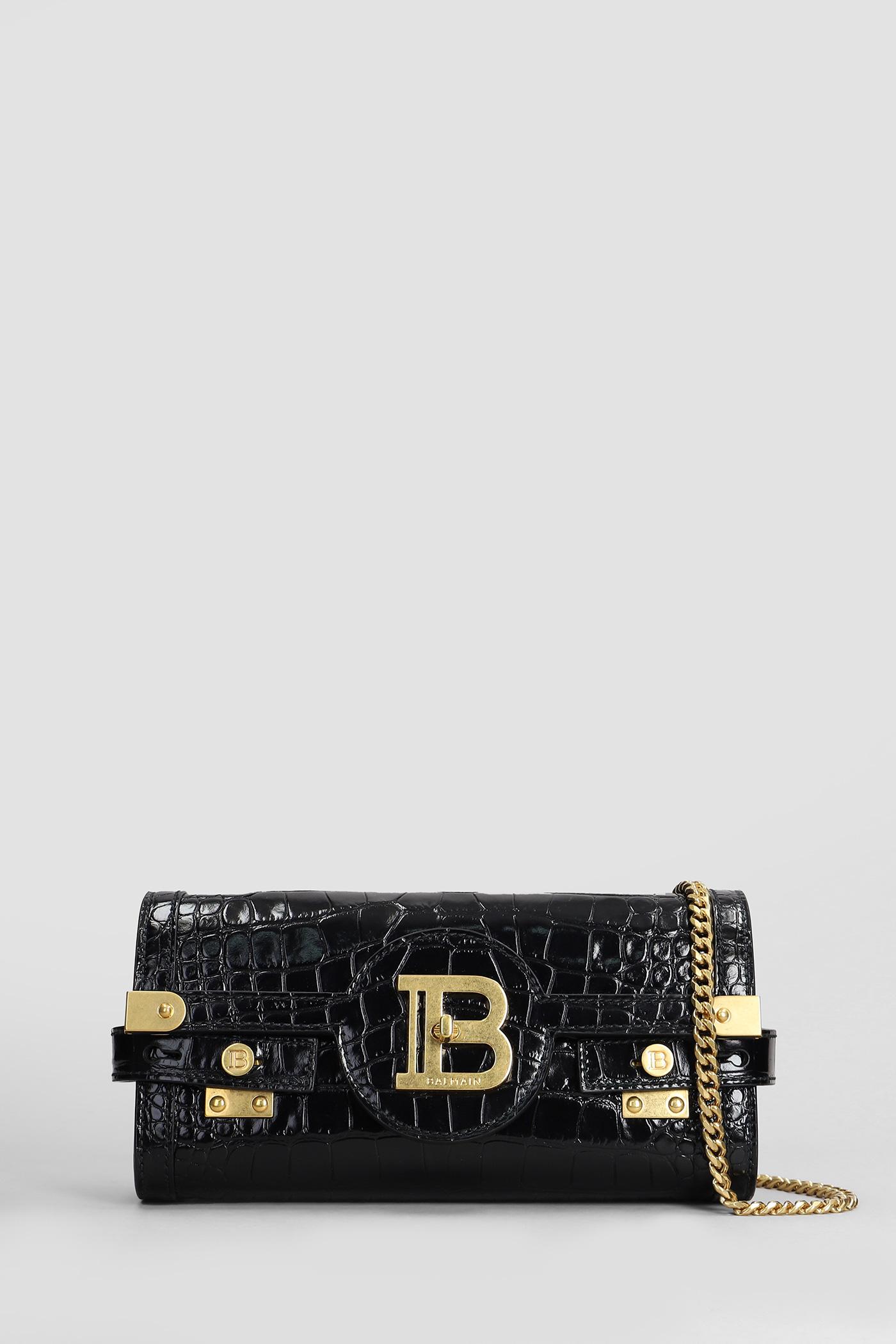 Balmain B Buzz Pouch 23 Shoulder Bag In Black Leather | Lyst