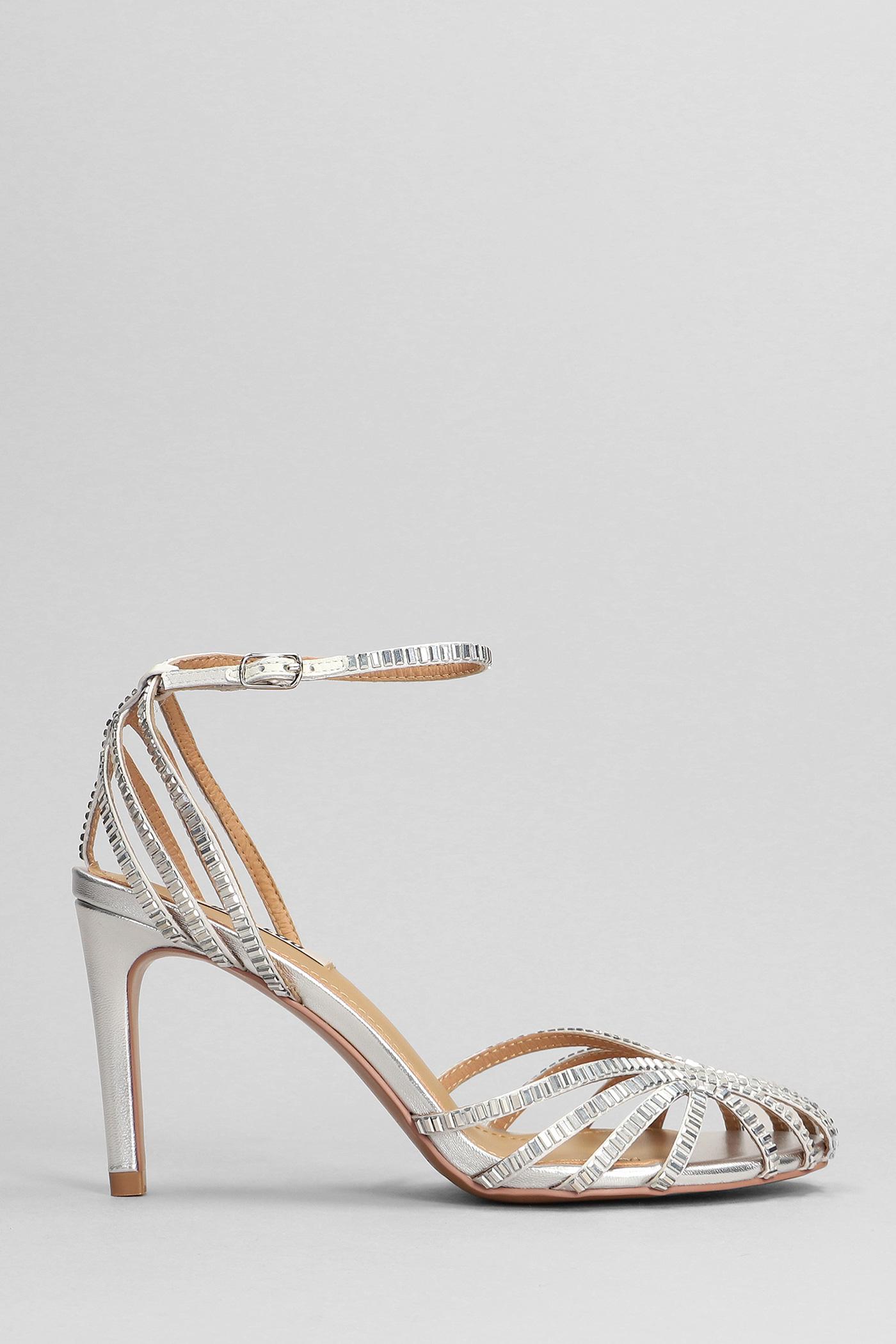 Bibi Lou Sandals In Silver Leather In White Lyst