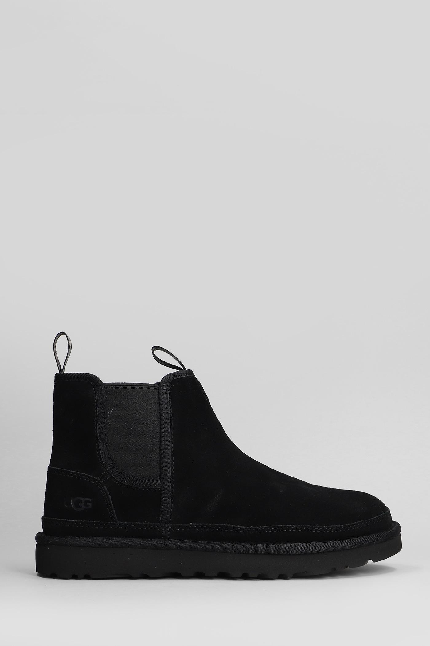 UGG Neumel Chelsea Low Heels Ankle Boots In Black Suede for Men | Lyst