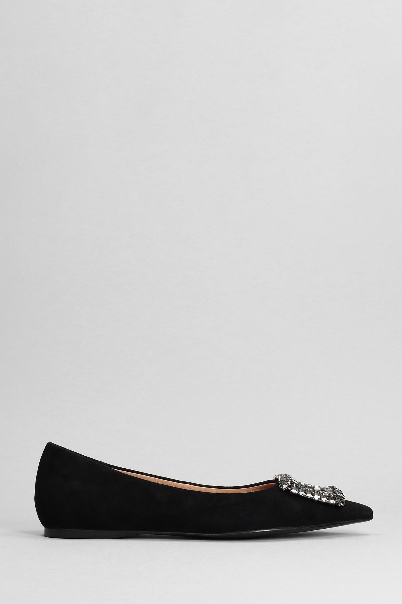 Bibi Lou Ballet Flats In Black Suede | Lyst