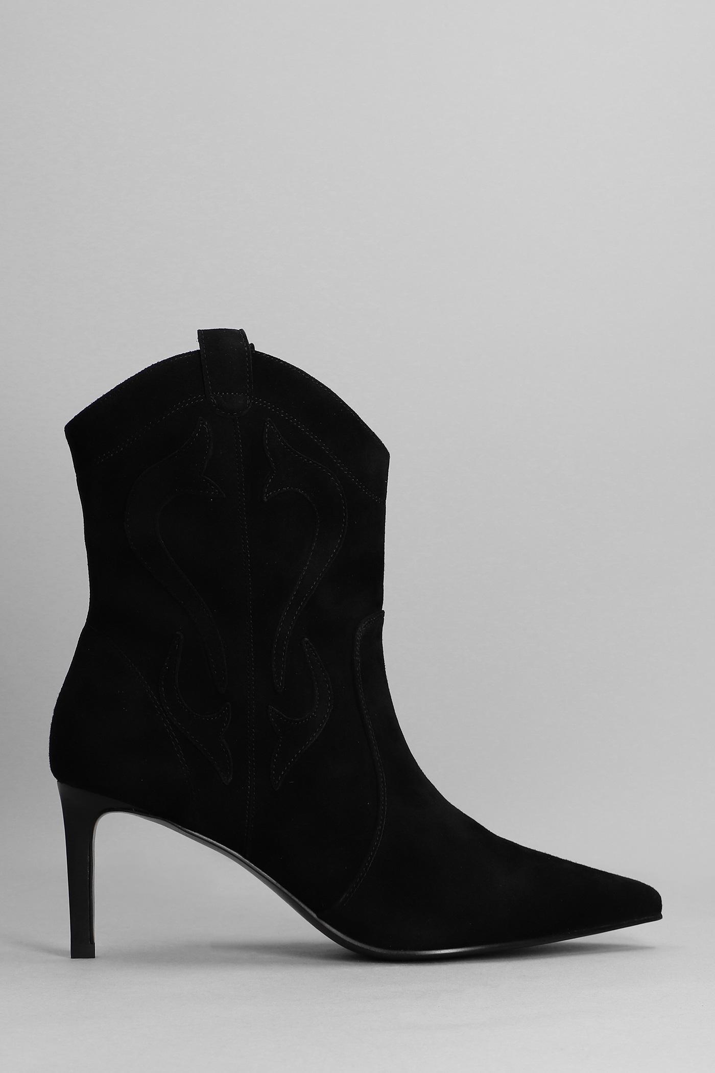 Bibi Lou High Heels Ankle Boots In Black Suede Lyst