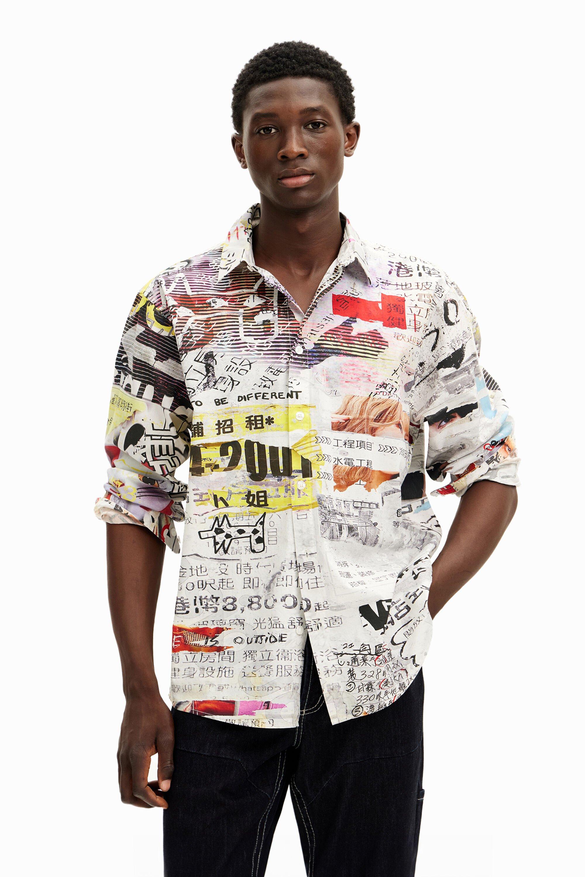 Desigual Shirt With Japanese Print Design in Red for Men | Lyst
