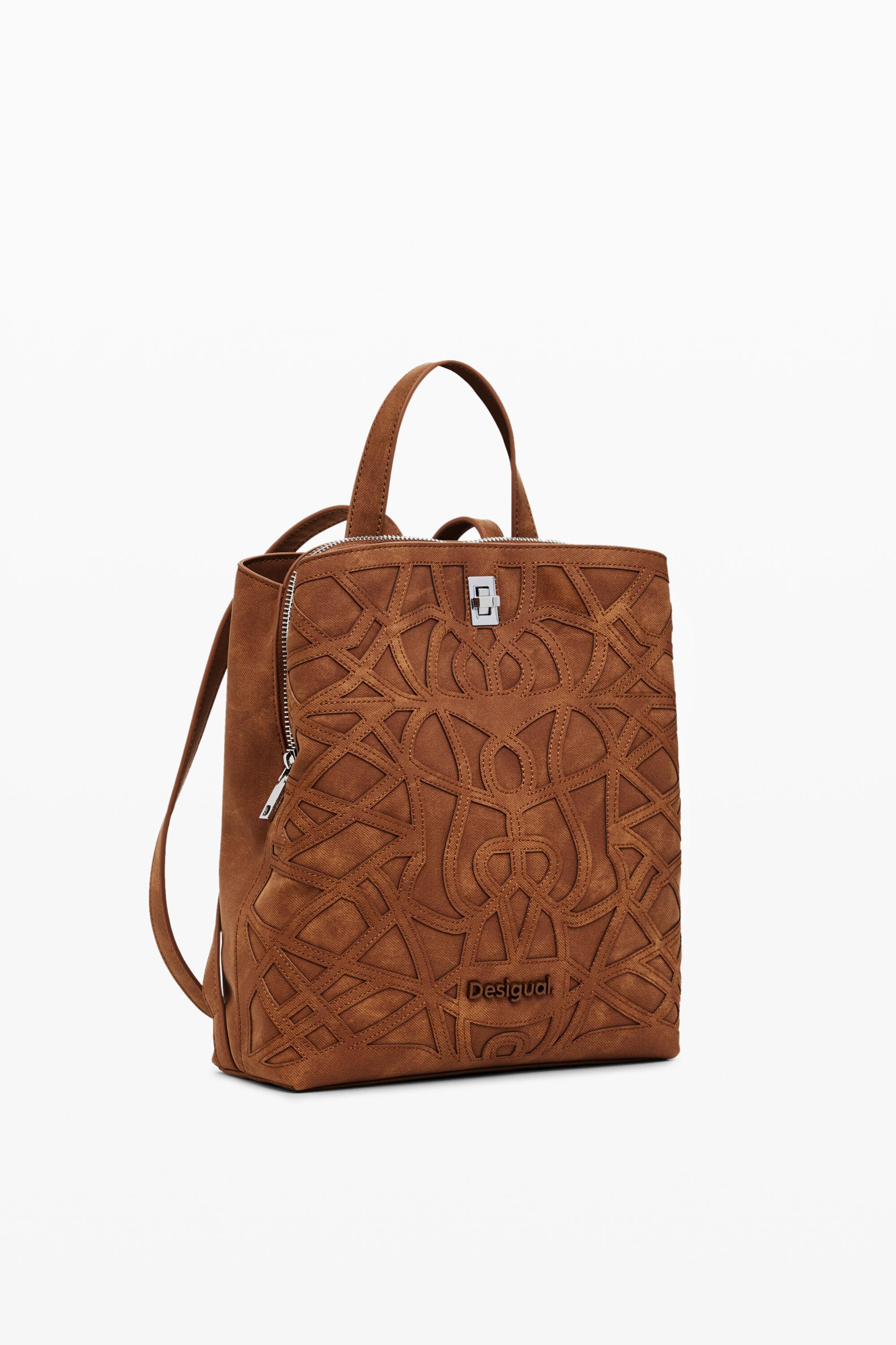 Desigual Mini Backpack With Embossed Details in Brown | Lyst