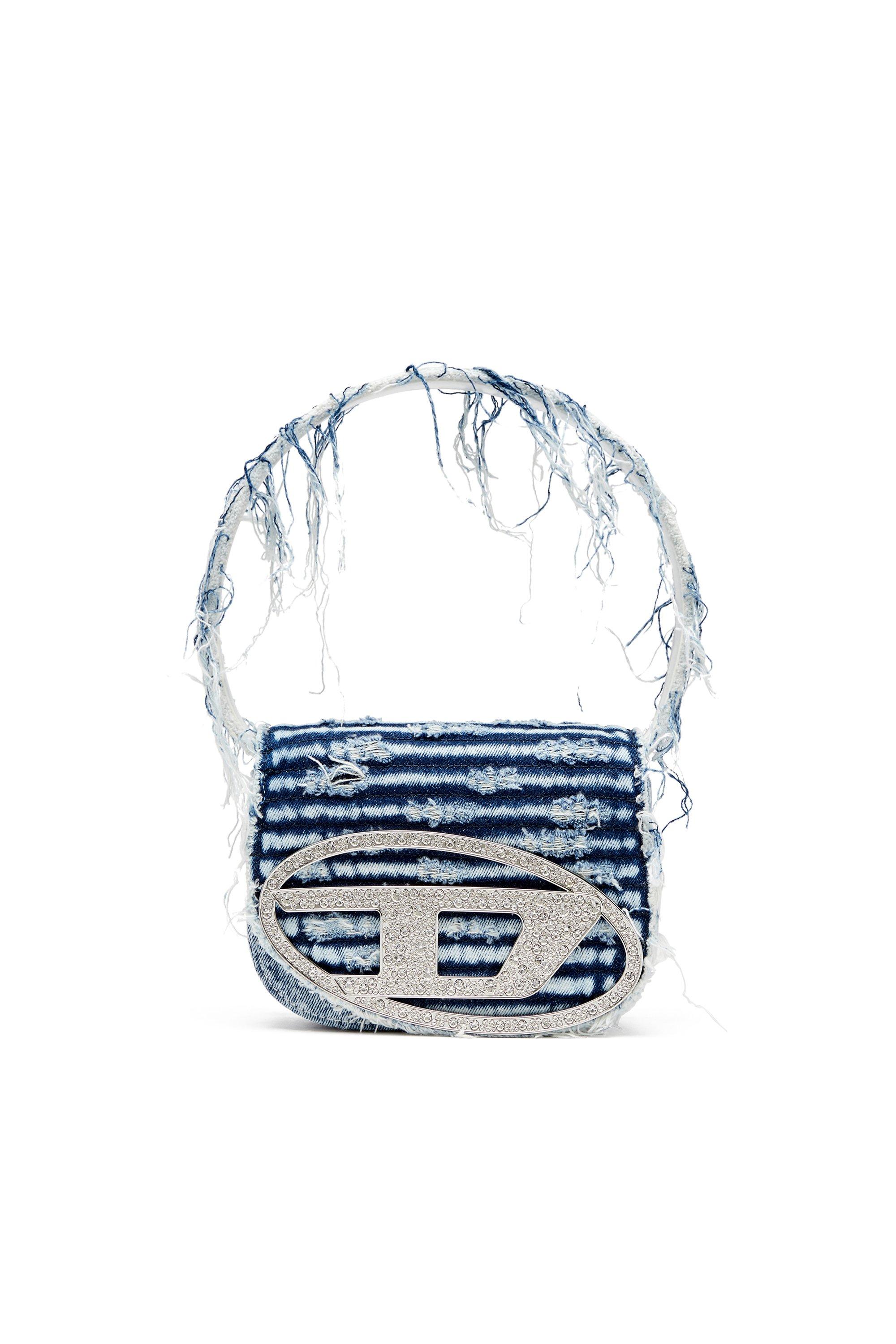 DIESEL Iconic Shoulder Bag In Frayed Denim in Blue | Lyst