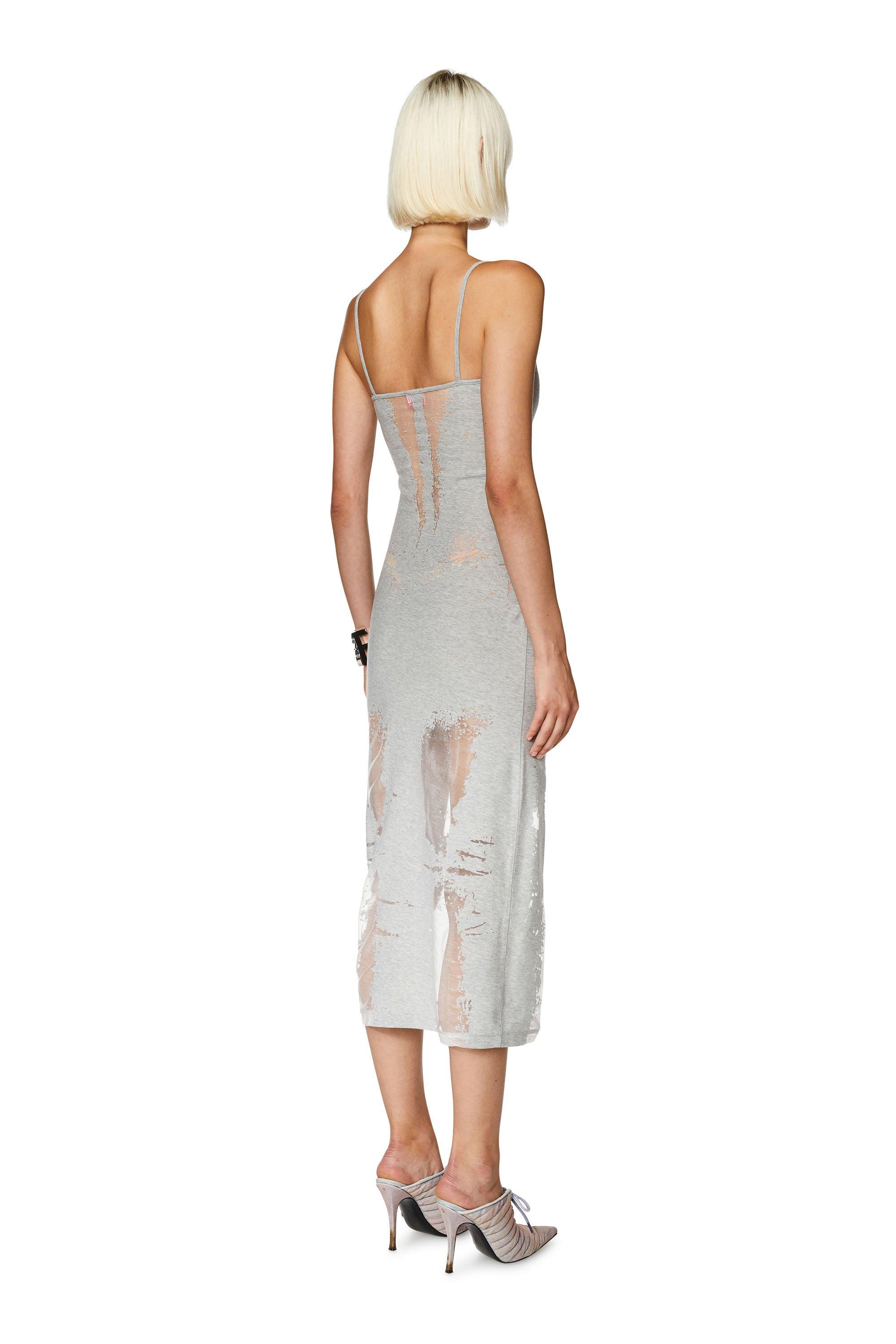 DIESEL Jersey Dress With See-through Effect in White | Lyst UK