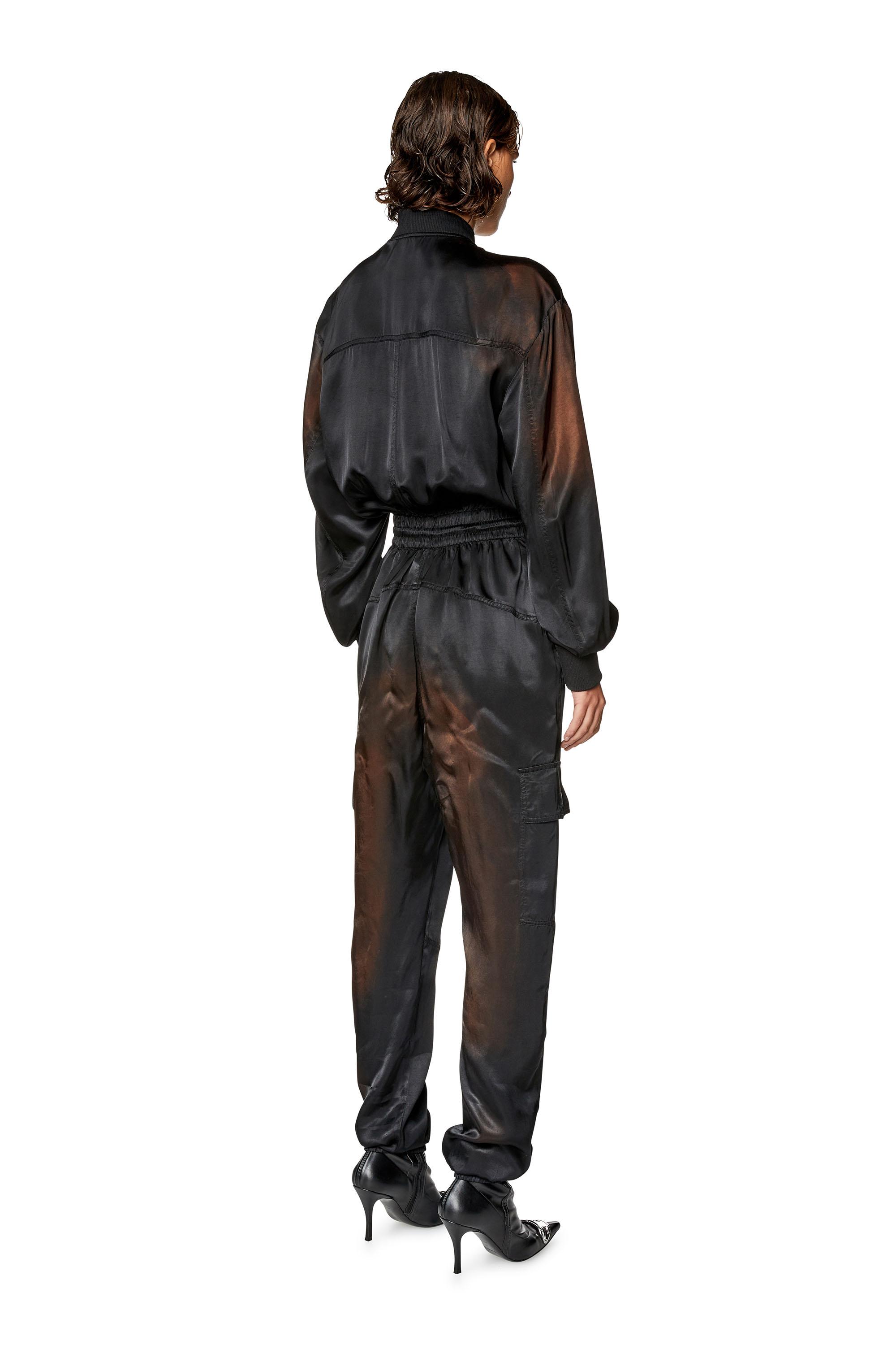 DIESEL Jumpsuit In Solarised Satin in Black | Lyst