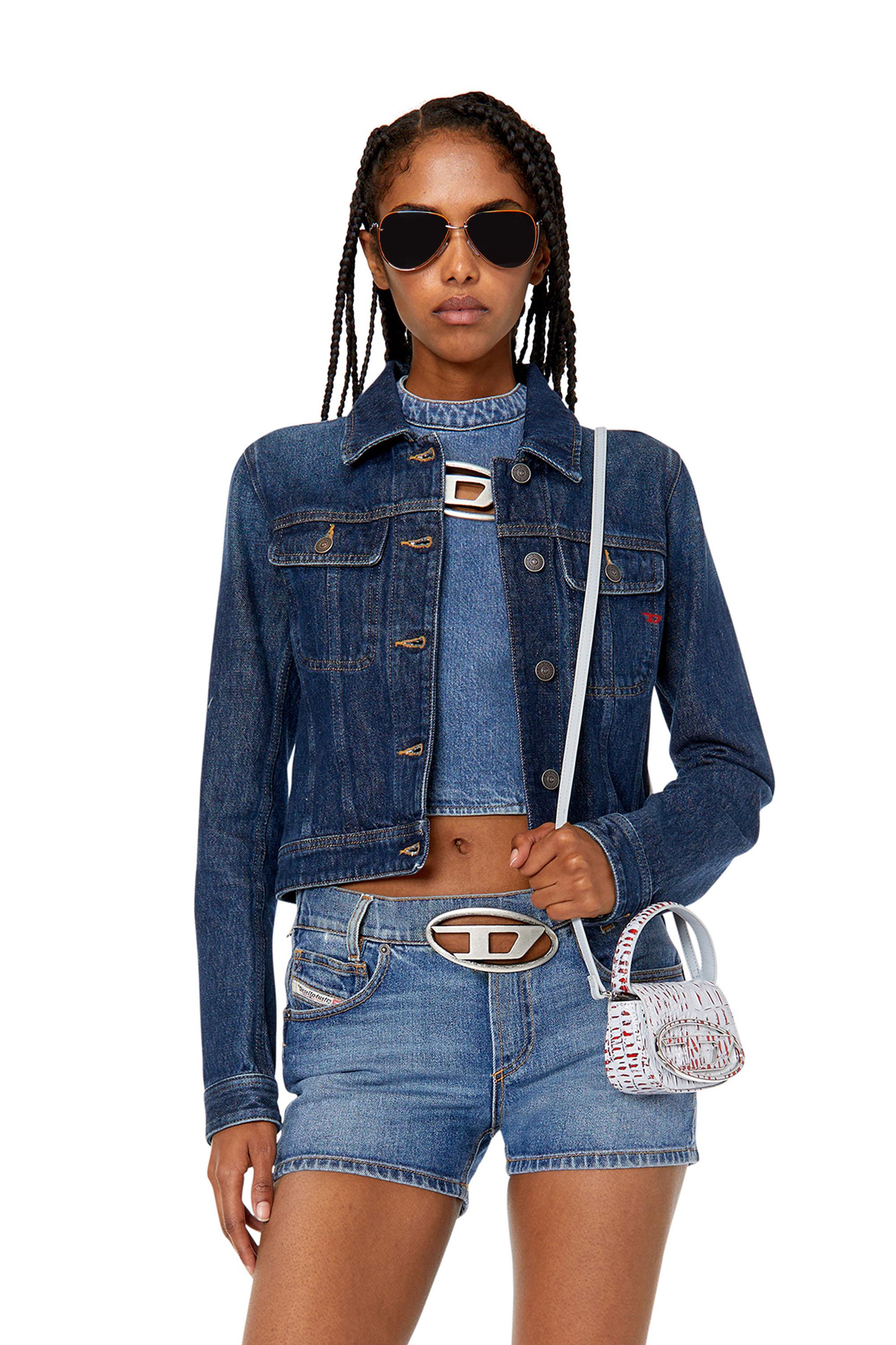 DIESEL Open-back Top With Cut-out Metal D Logo in Blue | Lyst UK