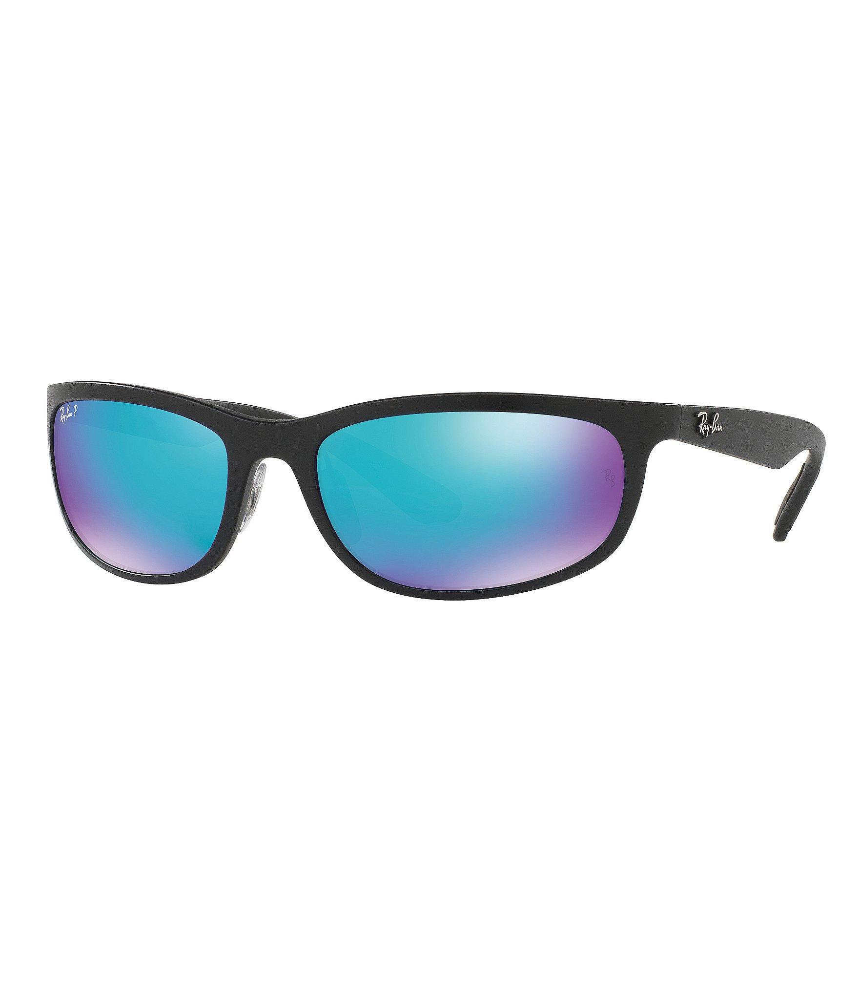Ray-ban Chromance Polarized Mirrored Wrap Sunglasses in Blue for Men | Lyst