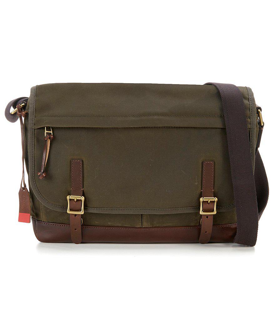 Fossil Defender Waxed Canvas Messenger Bag Iucn Water