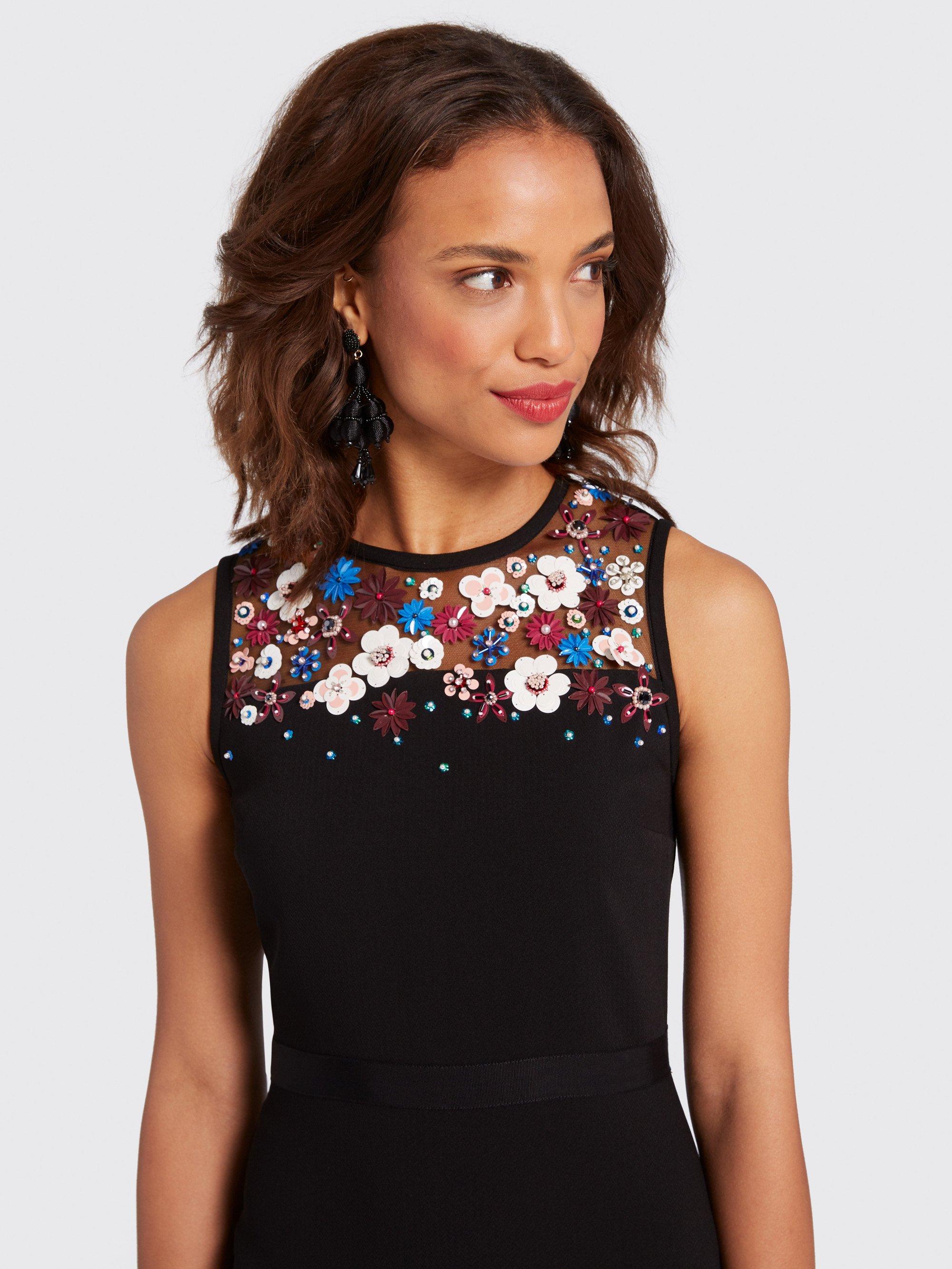 Draper James Collection Floral Embroidered Tulip Dress in Black - Lyst