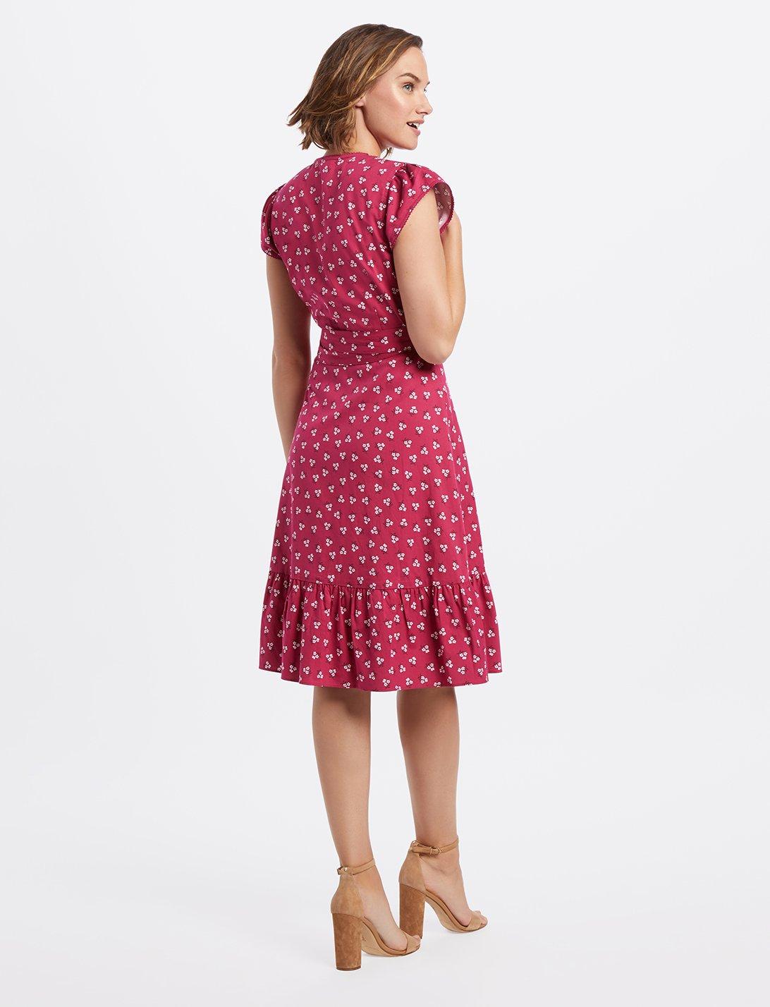 Draper James Cotton Floral Wrap Flounce Dress - Lyst