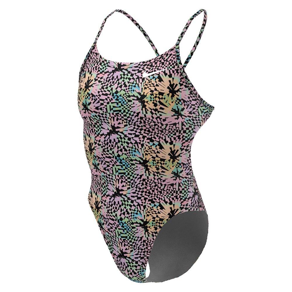 Nike Cut Out Swimsuit in Black | Lyst