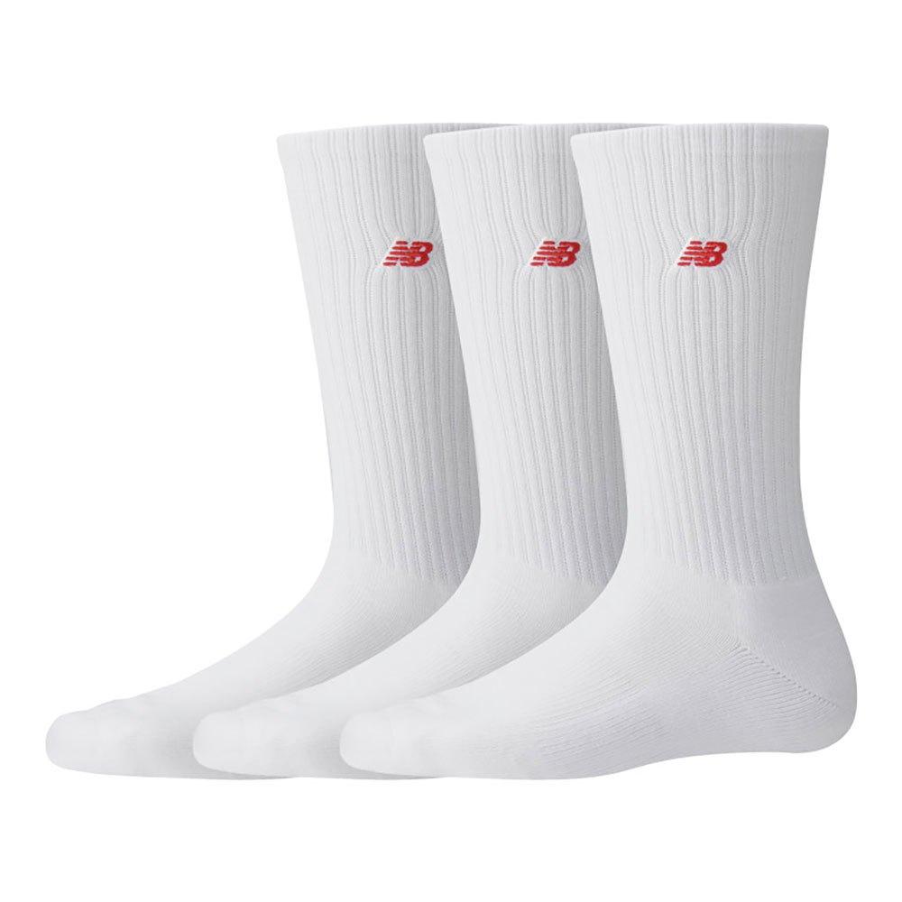 New Balance Nb Patch Logo Crew Socks 3 Pairs in White for Men | Lyst