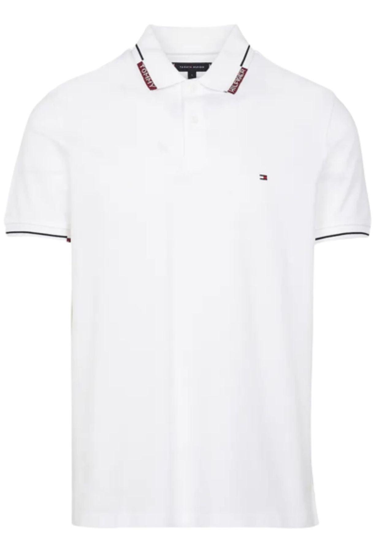 Tommy Hilfiger Polo Collar Placement Reg Polo in White for Men | Lyst